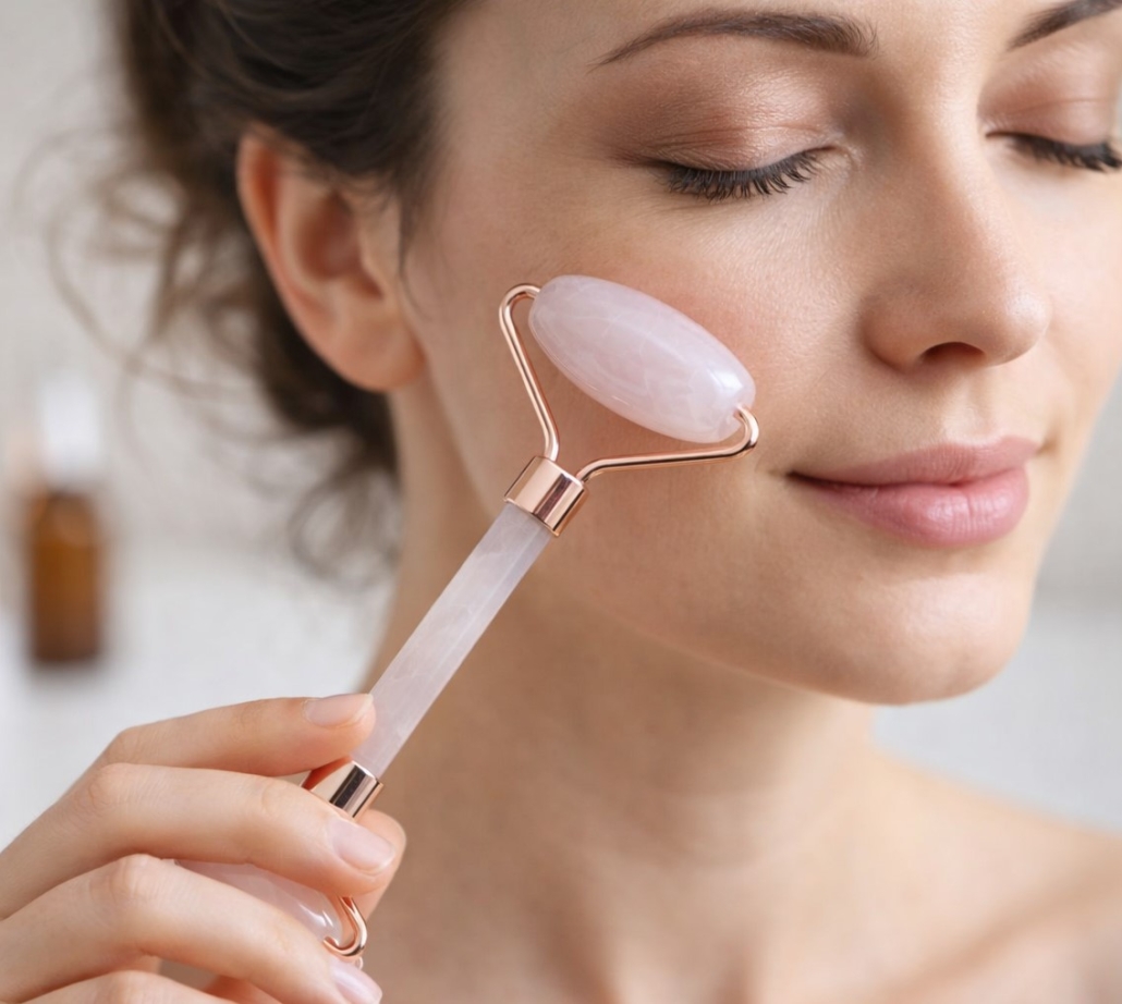 Rose Quartz Facial Massage Roller | Azul Crystals